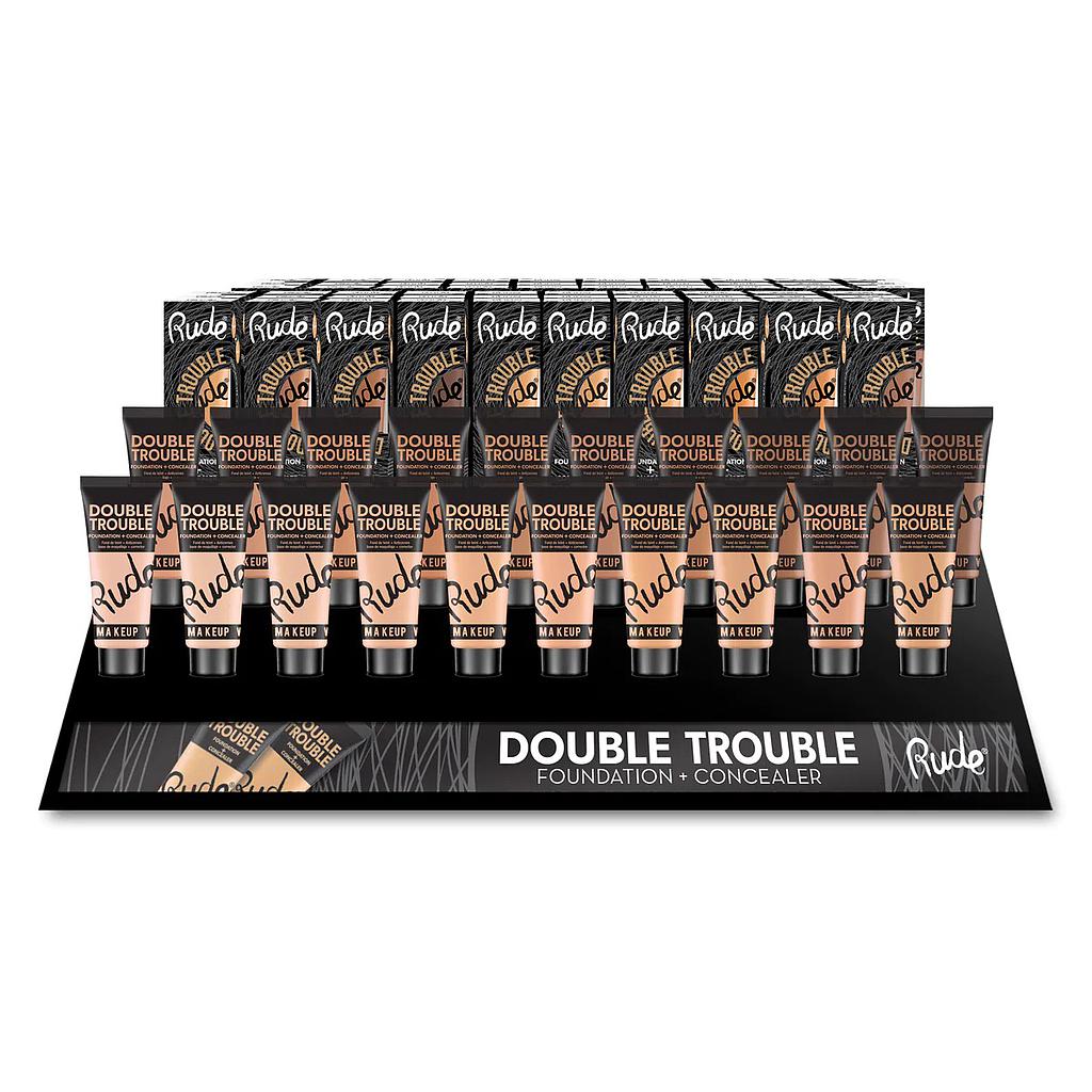 Rude - Double Touble Foundation + Concealer Display 120 Unidades | MAKEMORE