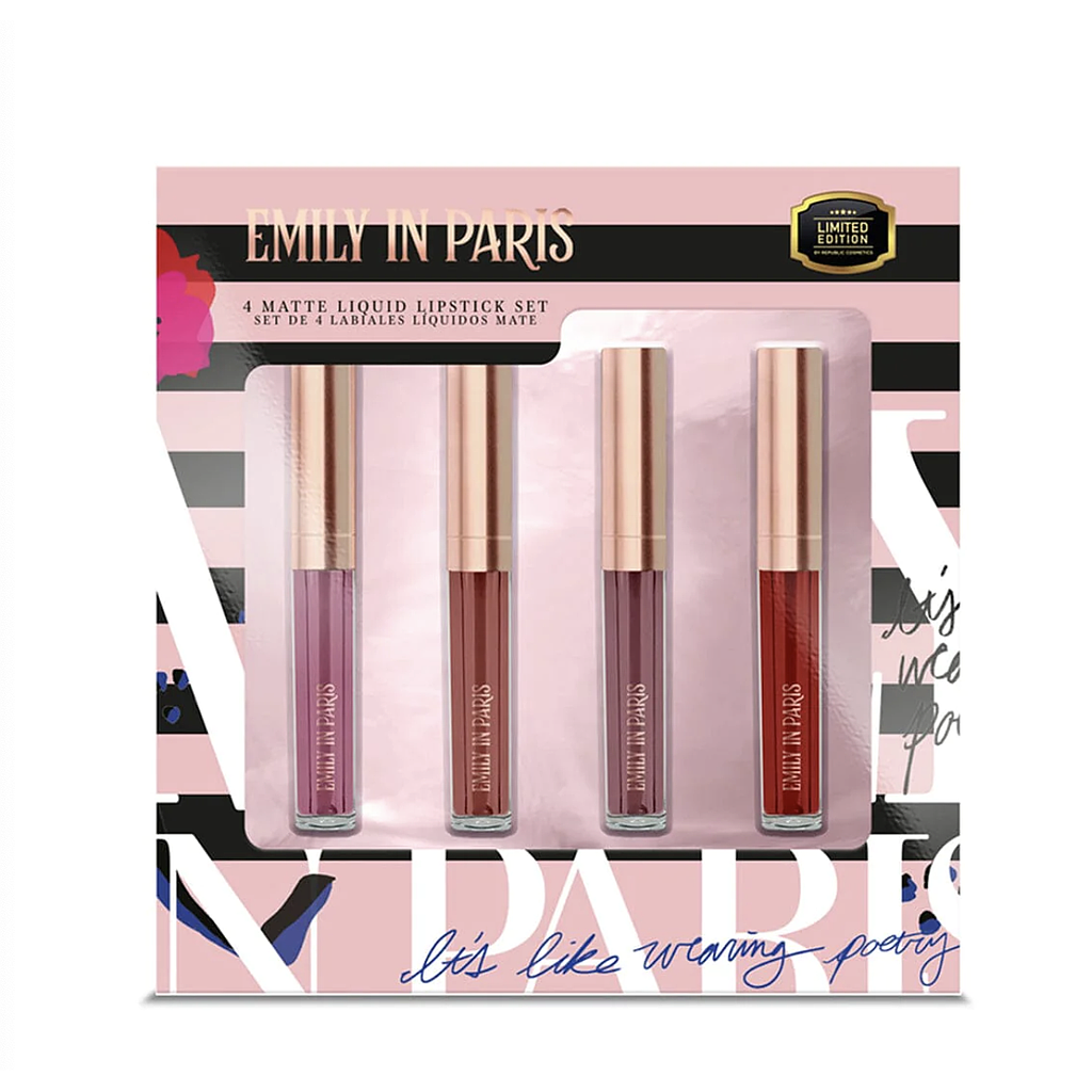 Republic Cosmetics - Set Emily En Paris 4 Labiales Matte | MAKEMORE