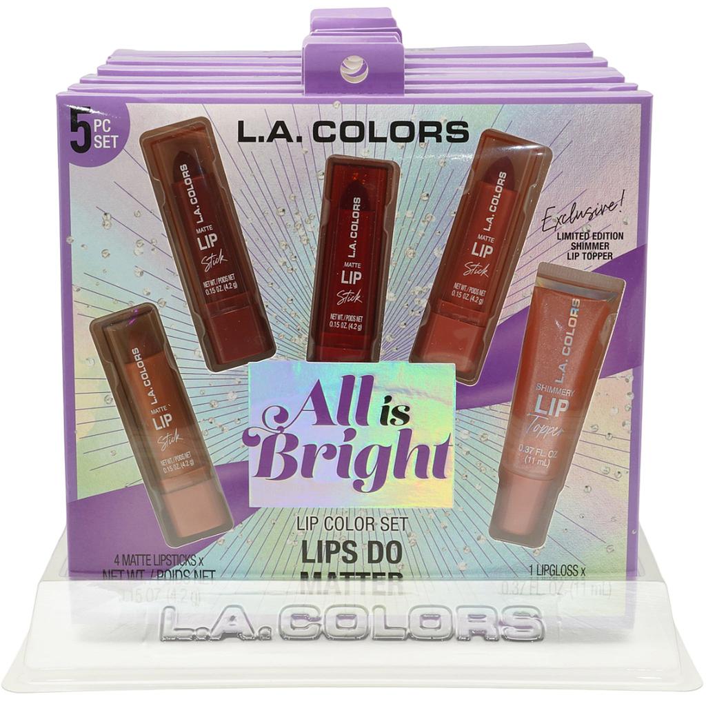 LA Colors - All Bright Lip Color Set Display 6 Set | MAKEMORE