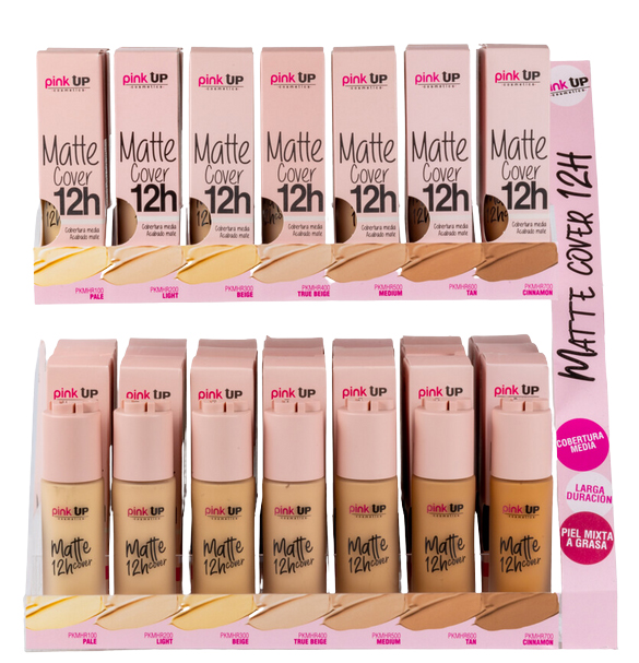 Pink Up - Matte Cover 12 hours Display 84 Unidades + Acrilico | MAKEMORE