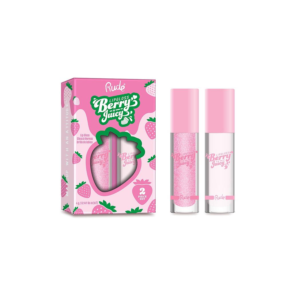 Rude - Berry Juicy Lip Gloss Duo Set Flirty-PURE | MAKEMORE