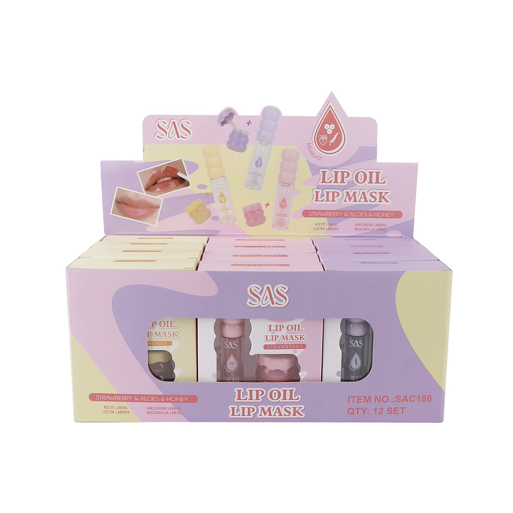 SAS - Lip Oil + Lip Mask Set SAC186 | MAKEMORE